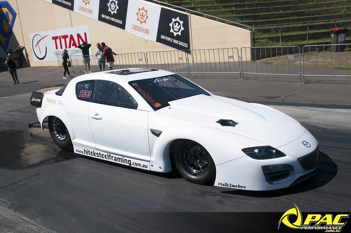 ELIA RUNS FIRST FULL PASS IN HIS NEW RX8 PRO CAR. Pac Performance Racing