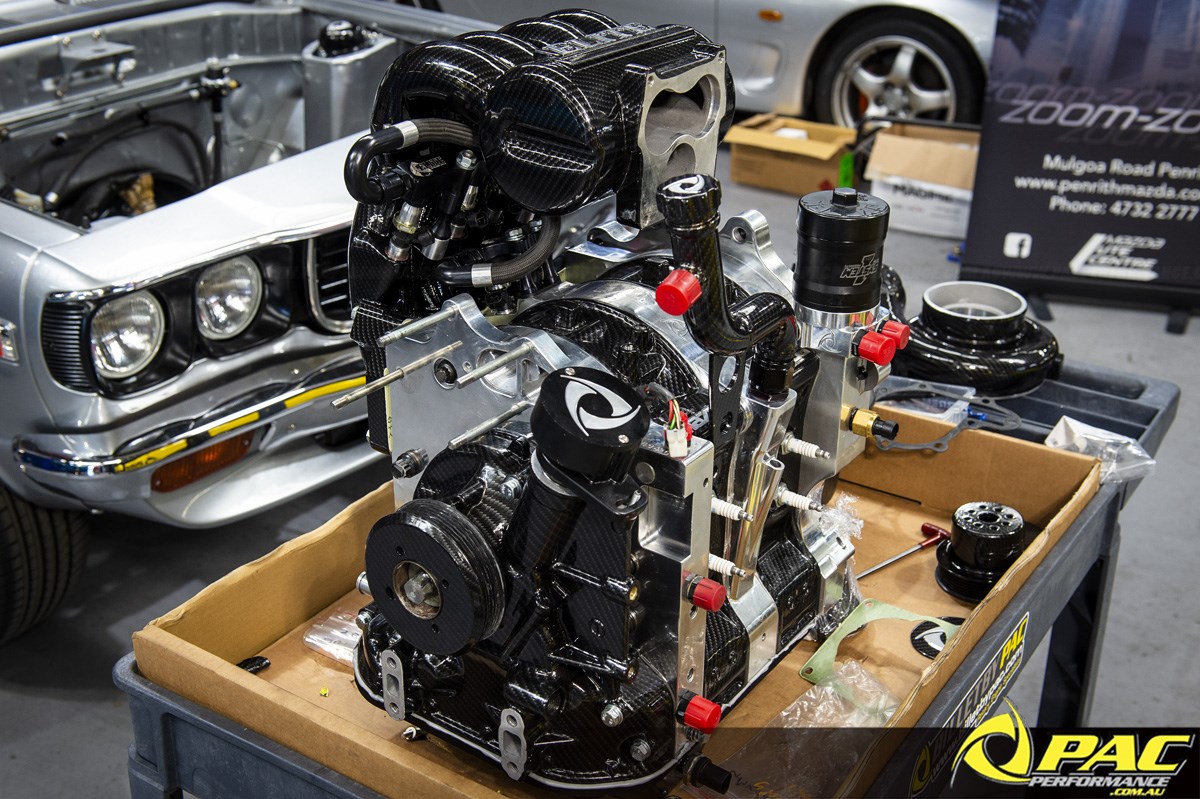 BILLET 13B GETS THE FULL CARBON FIBER TREATMENT. Pac Performance Racing